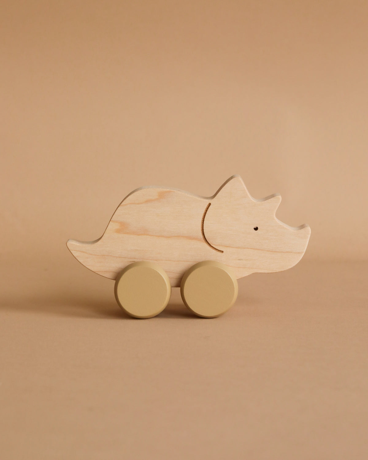 Wooden Triceratops Dinosaur Push Toy– Odin Parker