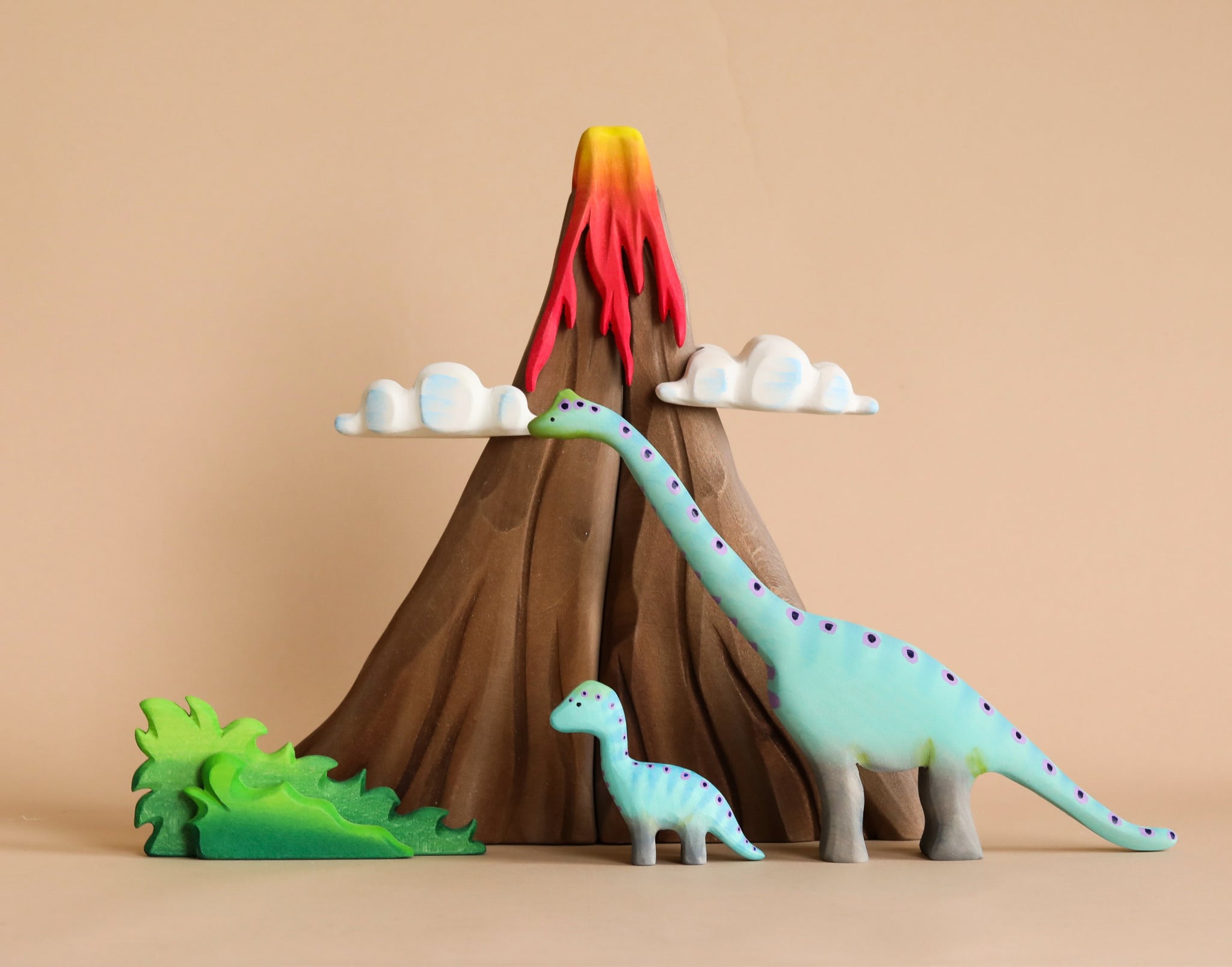 Bumbu Handmade Wooden Volcano & Dinosaurs Set– Odin Parker