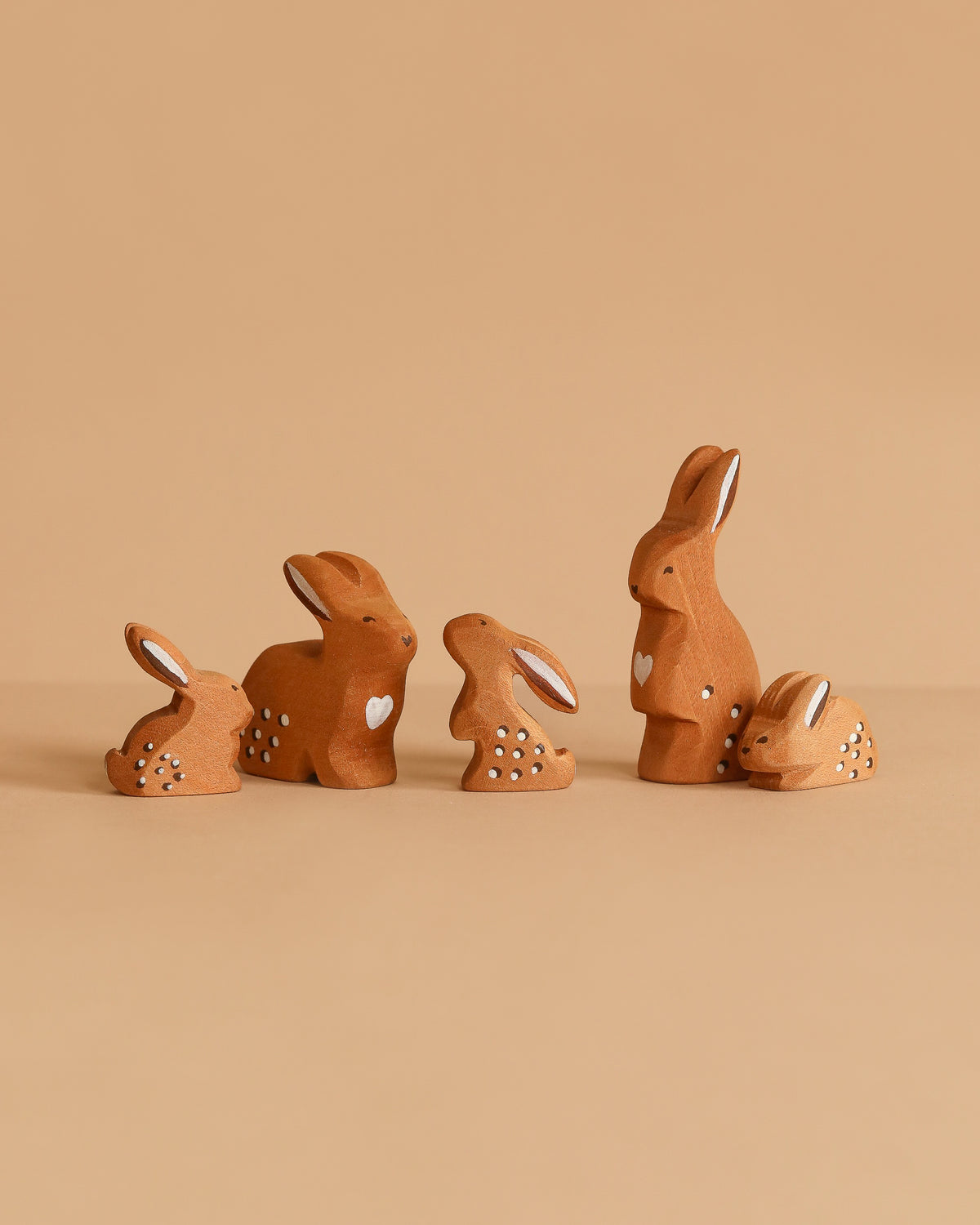 Bumbu Handmade Wooden Brown Bunny Rabbit Family Set– Odin Parker