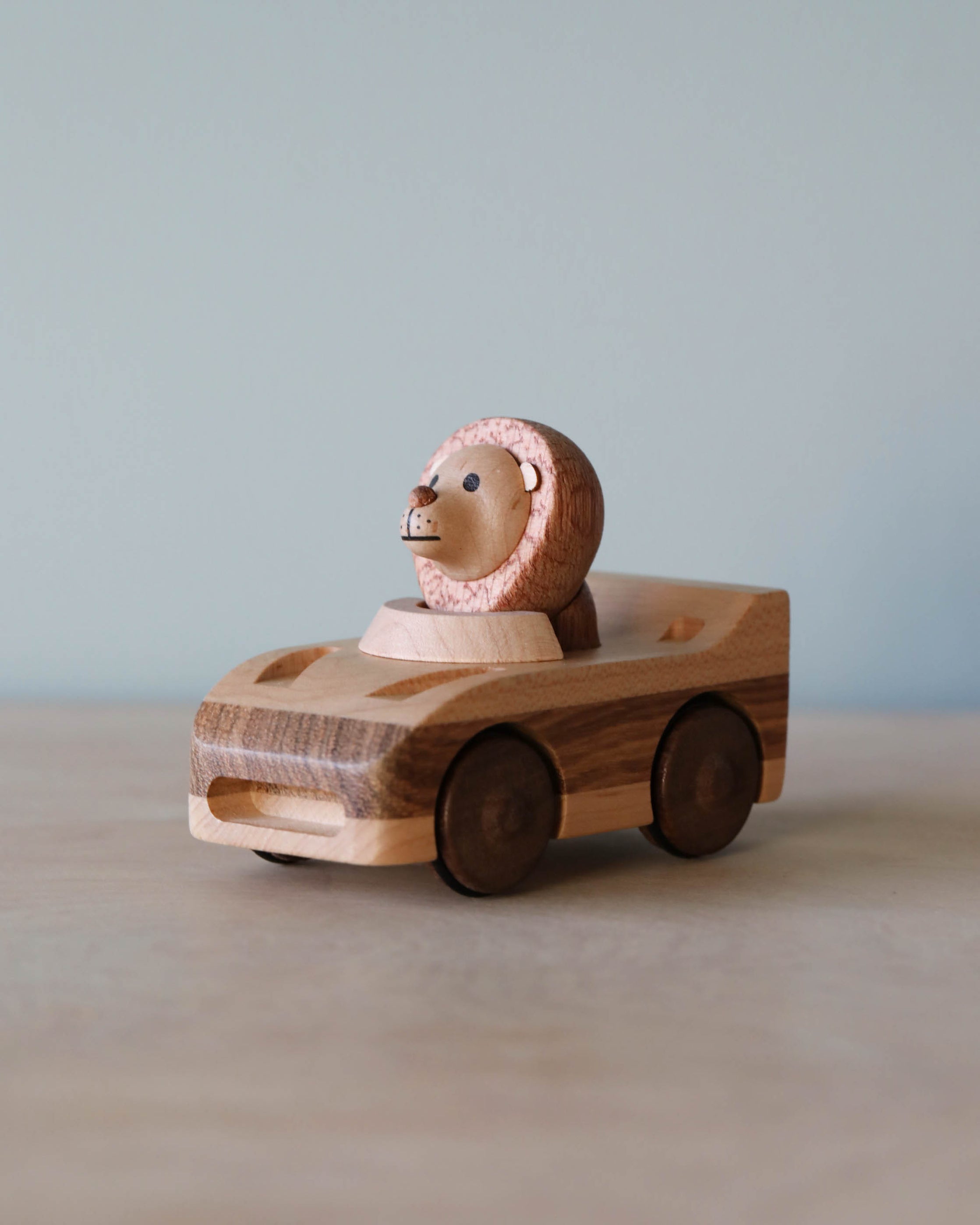Wooden Animal Pull-Back Car– Odin Parker