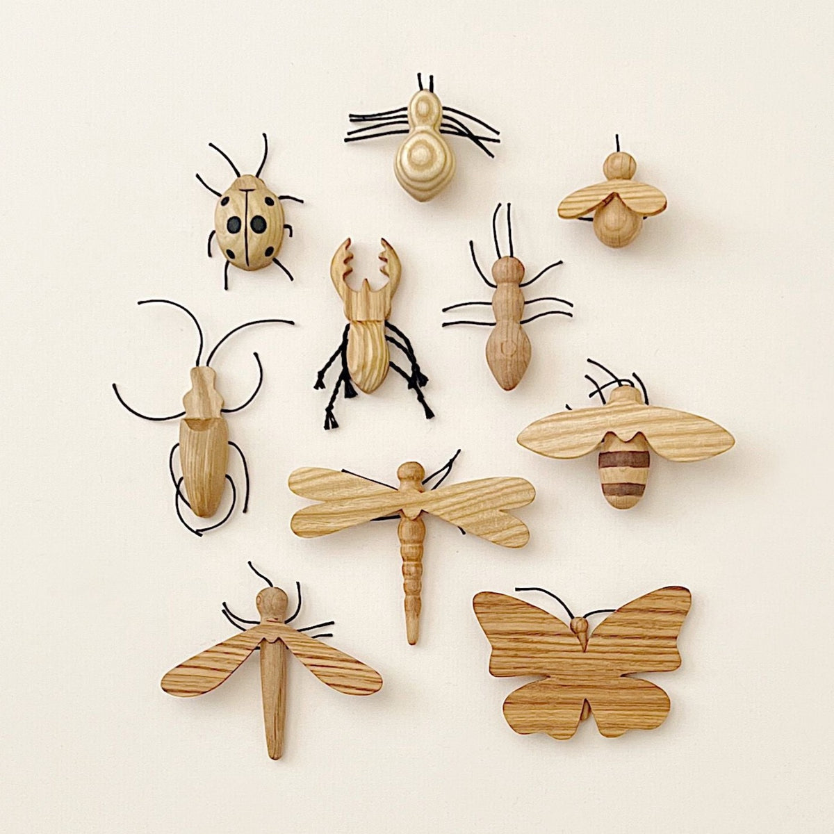 Handmade 11-Piece Wooden Insects– Odin Parker